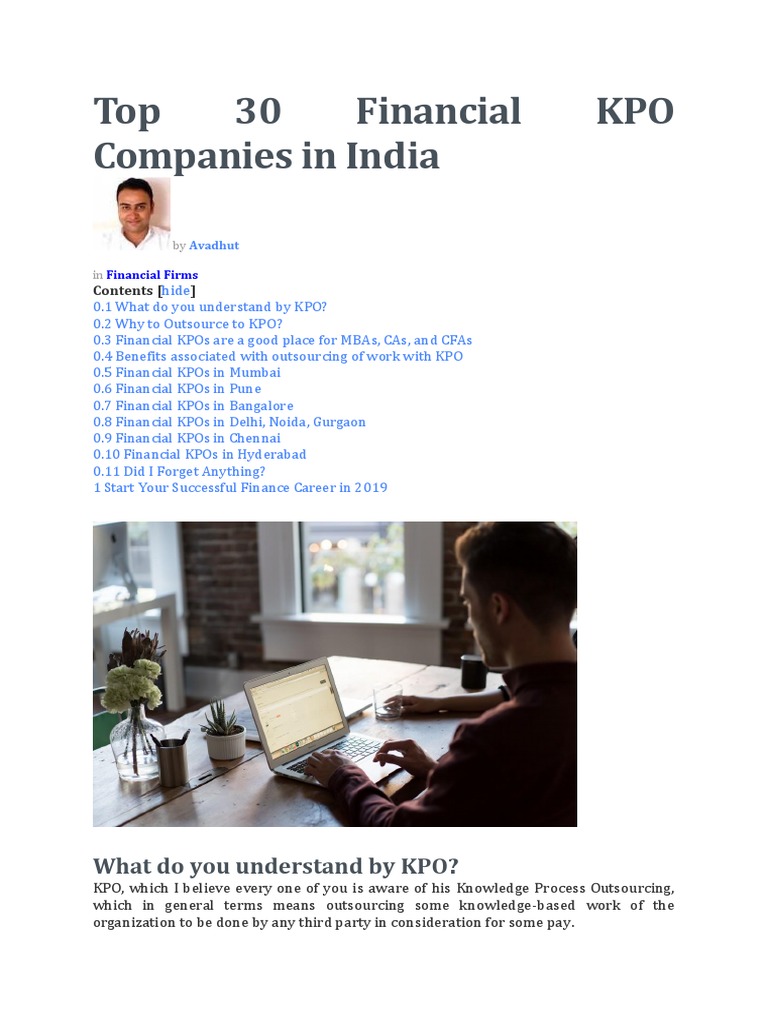 Basic Understanding of KPO's | PDF | Master Of Business Administration ...