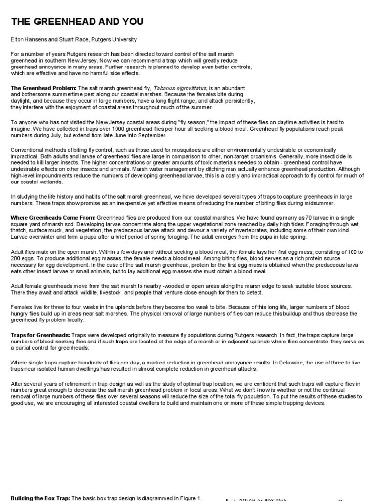 Effective Greenhead Fly Traps | PDF | Fly | Egg