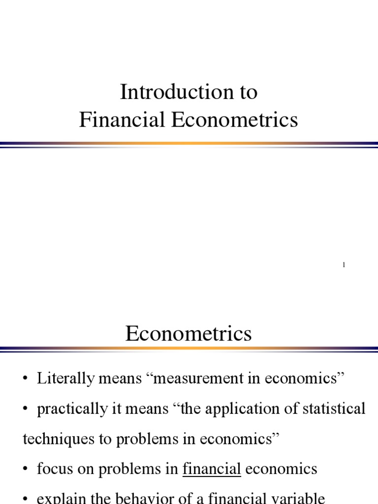 Introduction To Financial Econometrics | PDF | Econometrics ...