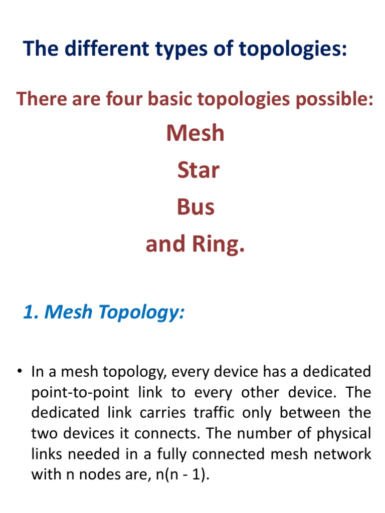 Types of Network Topologies Explained | PDF | Network Topology ...