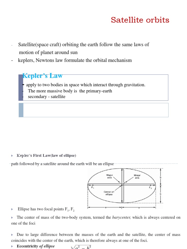 Satellite Orbits: Kepler's Law | PDF | Orbit | Apsis