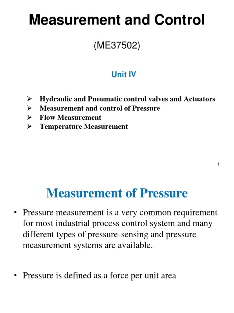 Measurement and Control: Unit IV | PDF | Science & Mathematics | Computers