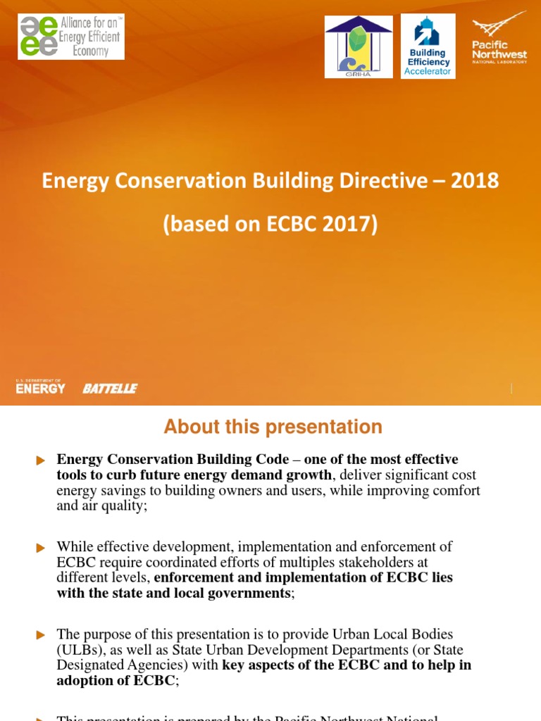 Energy Conservation Building Directive - 2018 (Based On ECBC 2017 ...