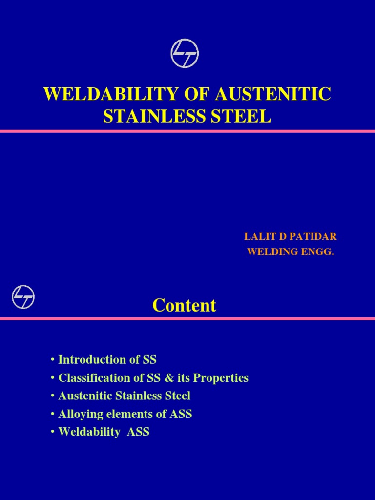 Weldability | PDF | Stainless Steel | Steel