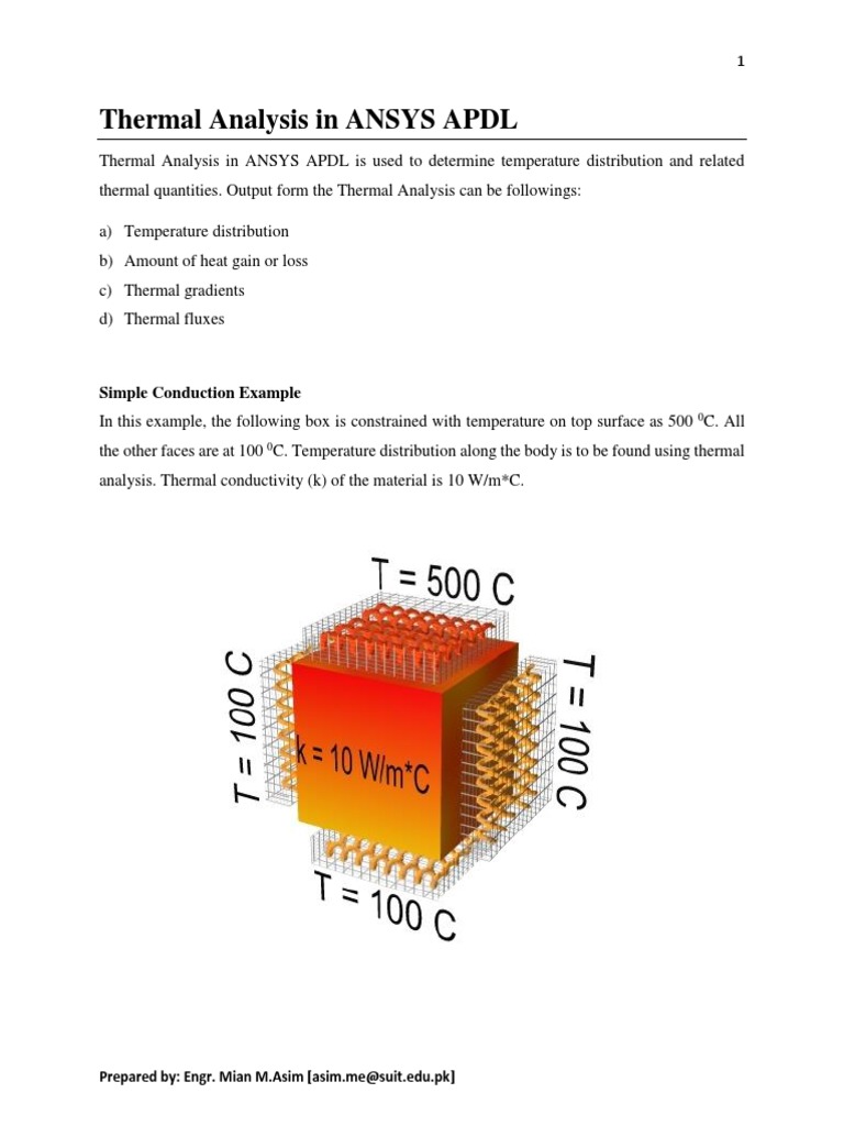 WK 16 - Thermal Analysis in ANSYS APDL | PDF | Thermal Conduction | Heat