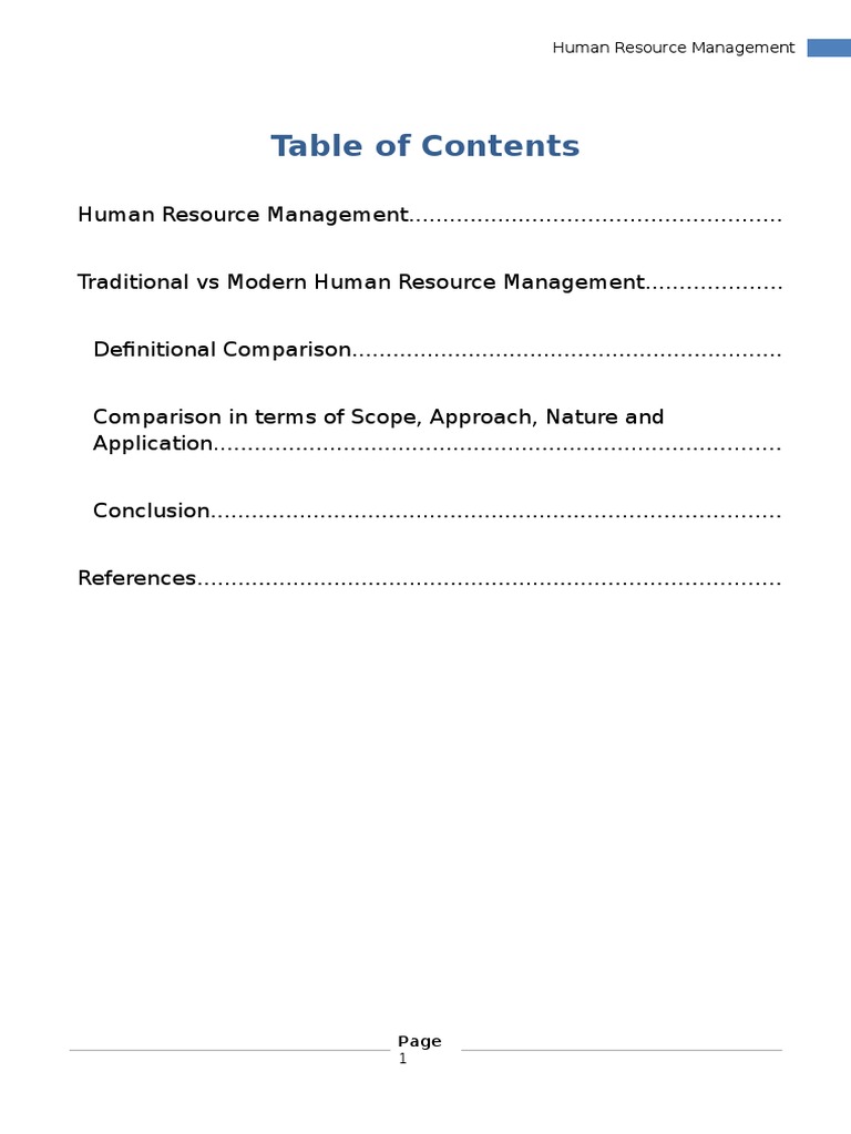 Docshare - Tips - Traditional Vs Modern Human Resource Management PDF | PDF | Human Resource ...