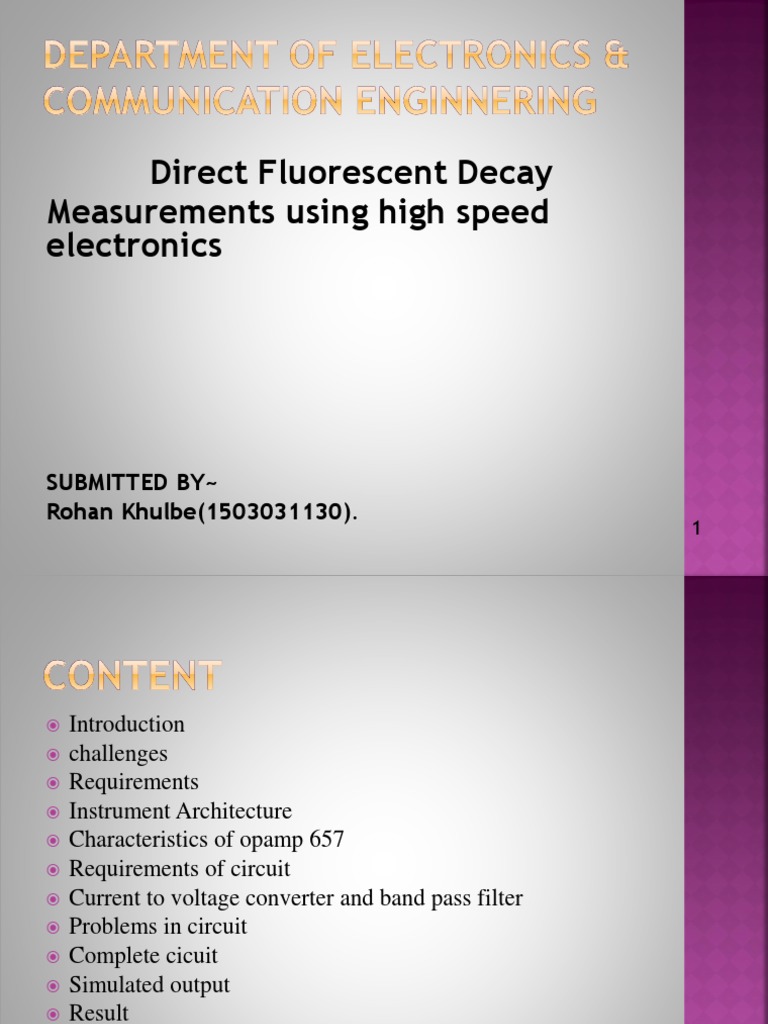 Fluorescence Decay Measurement Techniques | PDF | Bandwidth (Signal ...