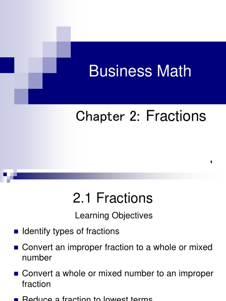 Business Math: Chapter 2: Fractions | Download Free PDF | Fraction ...