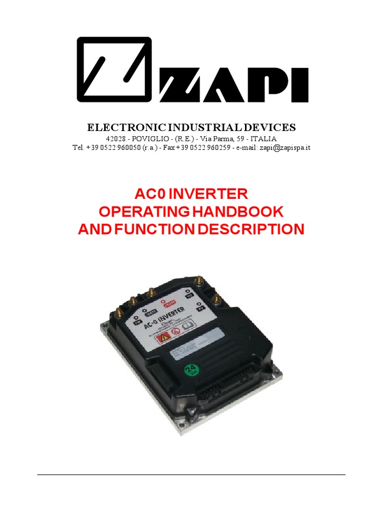 ZAPI AC-0 Manual | PDF | Power Inverter | Switch