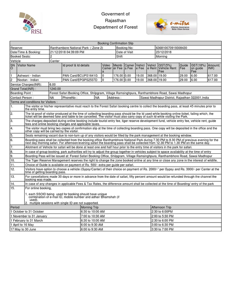 Print Wildlife Ticket | PDF | Fee | Services (Economics)