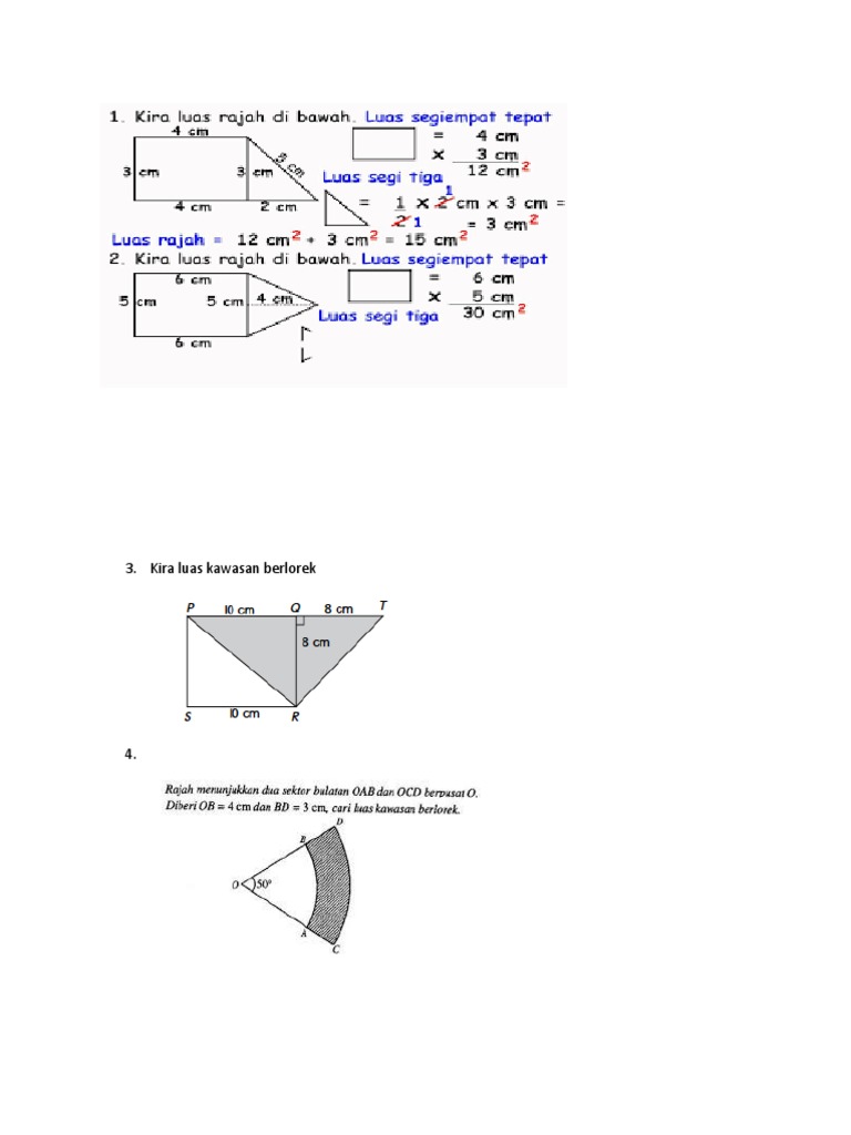 Luas Kawasan Berlorek Math F4 Nota