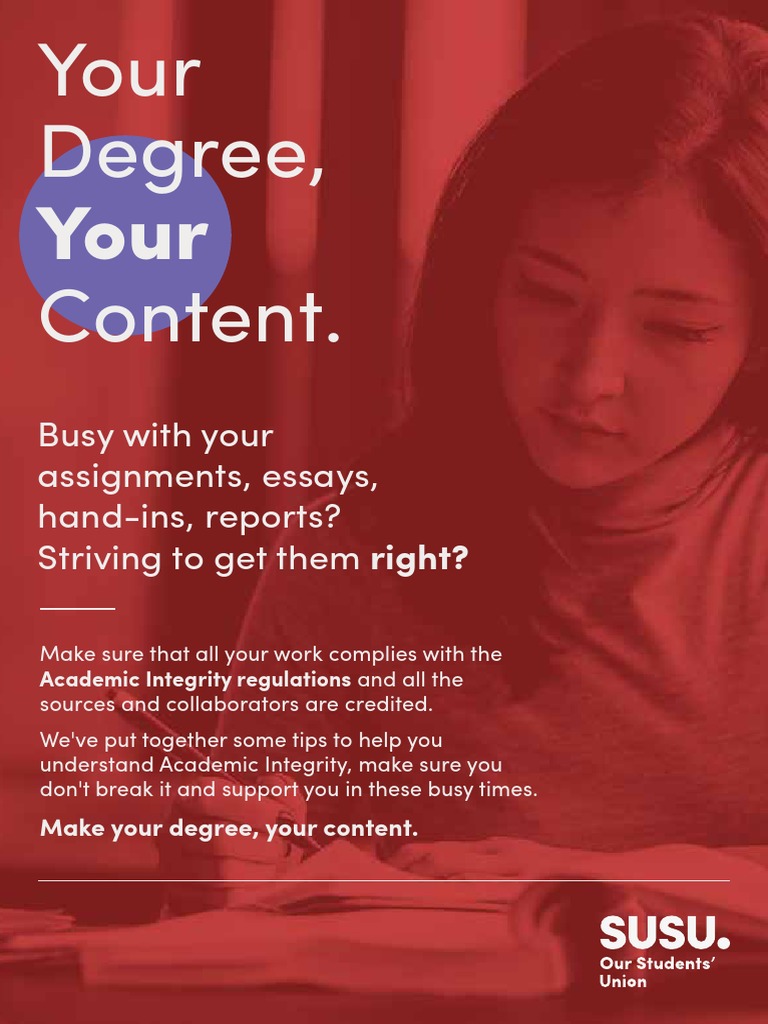SUSU Academic Integrity Flyer | PDF | Academic Integrity | Communication