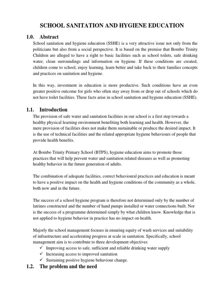 Bombo Trinity School Sanitation and Hygiene Education | PDF | Sanitation | Wash