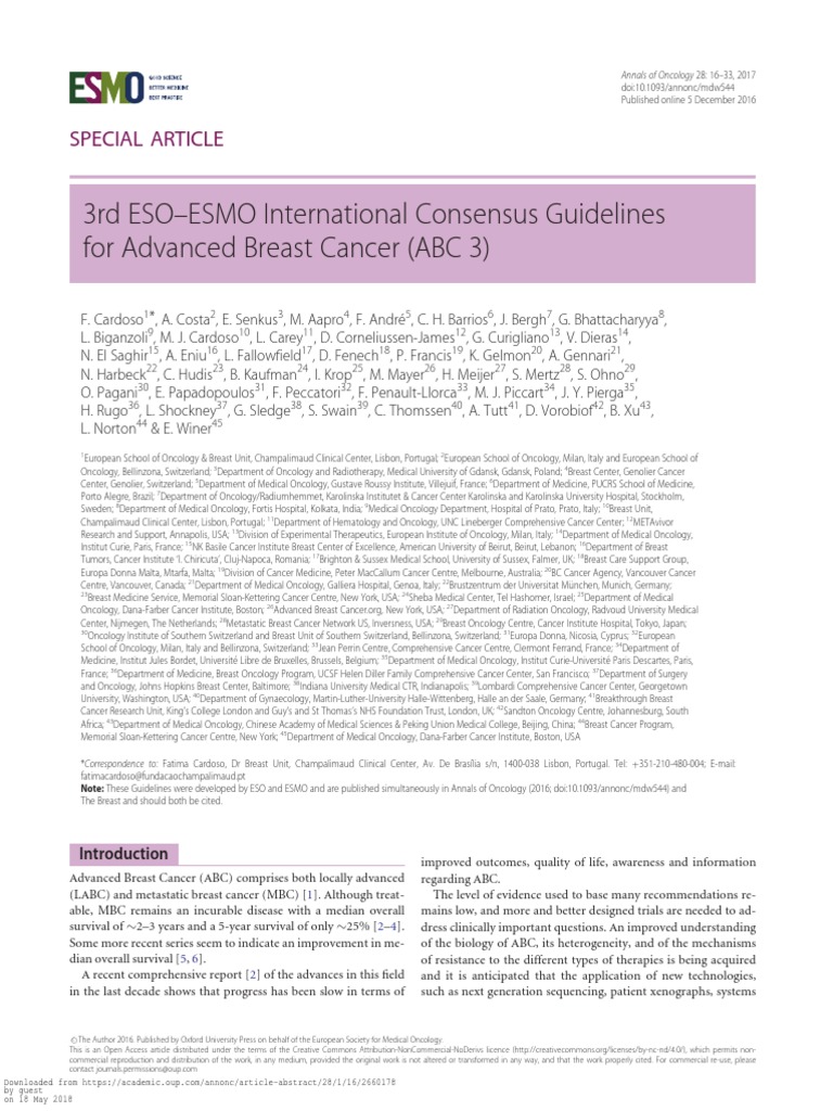 Abc3 Esmo | PDF | Evidence Based Medicine | Therapy