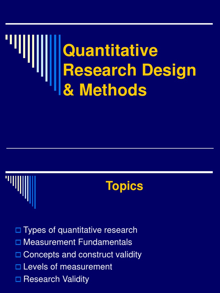 Quantitative Research Design and Methods | PDF | Level Of Measurement ...