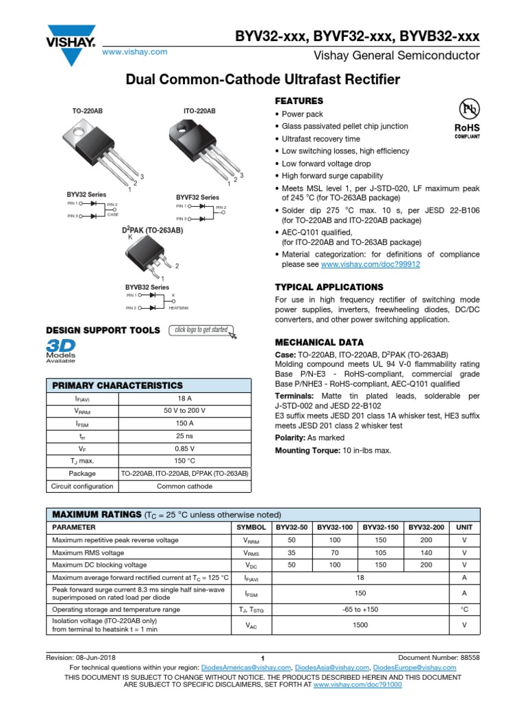 Byv 32 | PDF | Diode | Disclaimer