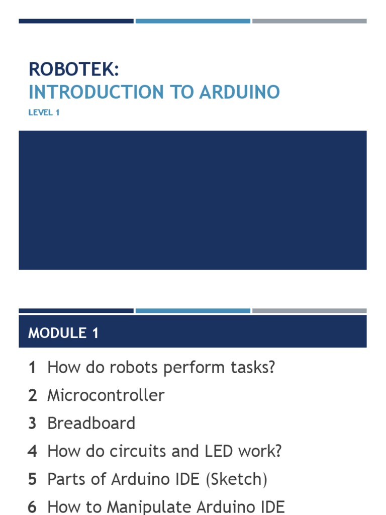 RoboTek Arduino Level 1 | PDF | Electric Current | Switch