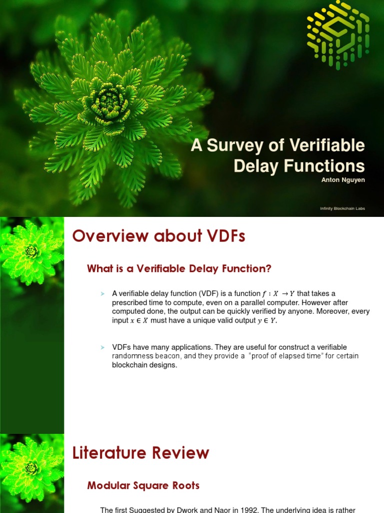 A Survey of Verifiable Delay Functions: Anton Nguyen | PDF | Applied ...