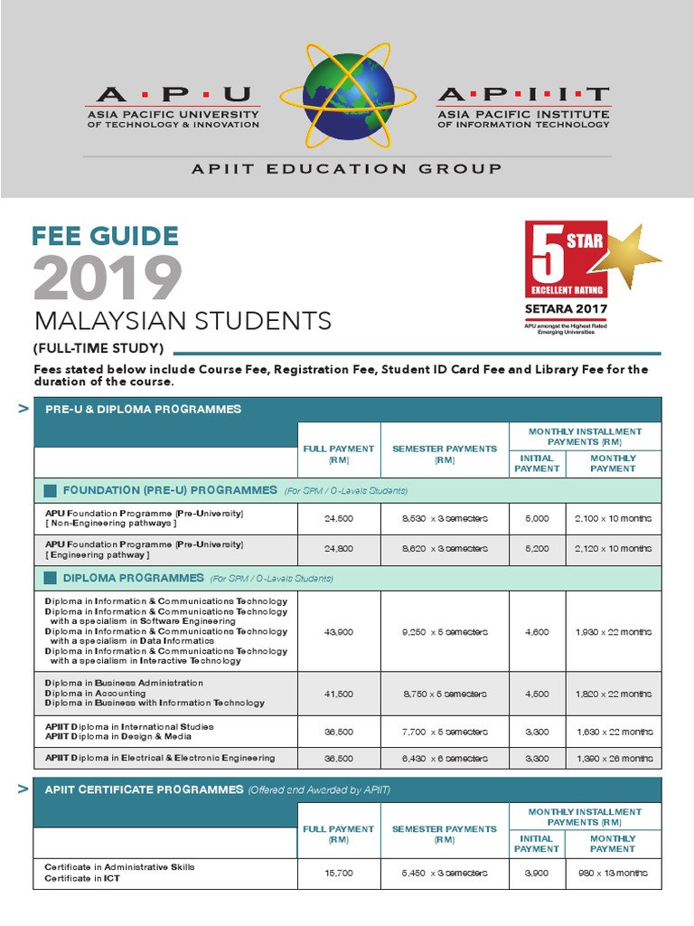 2019 Apu Fee Guide Msia Ug v2 | PDF | Business