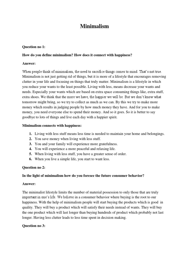 Minimalism | PDF | Minimalism | Marketing