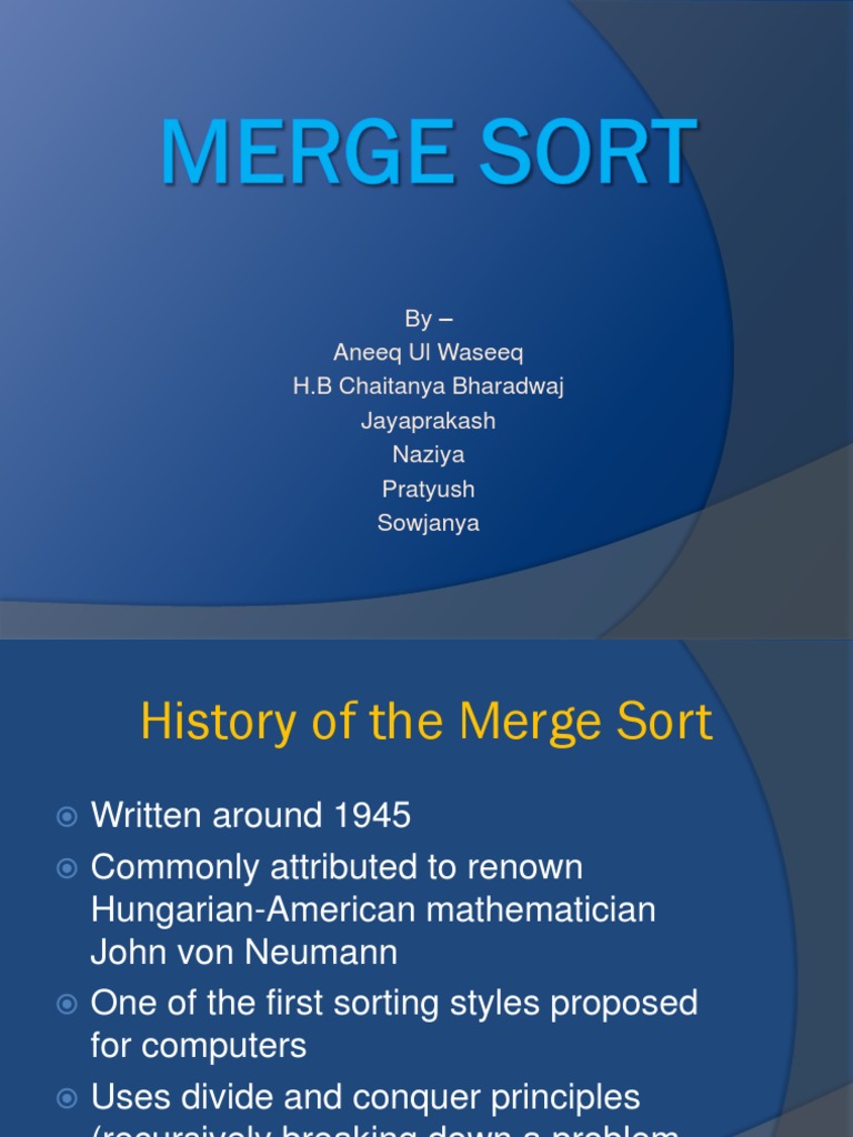 Merge Sort Seminar | PDF | Computer Programming | Mathematical Logic