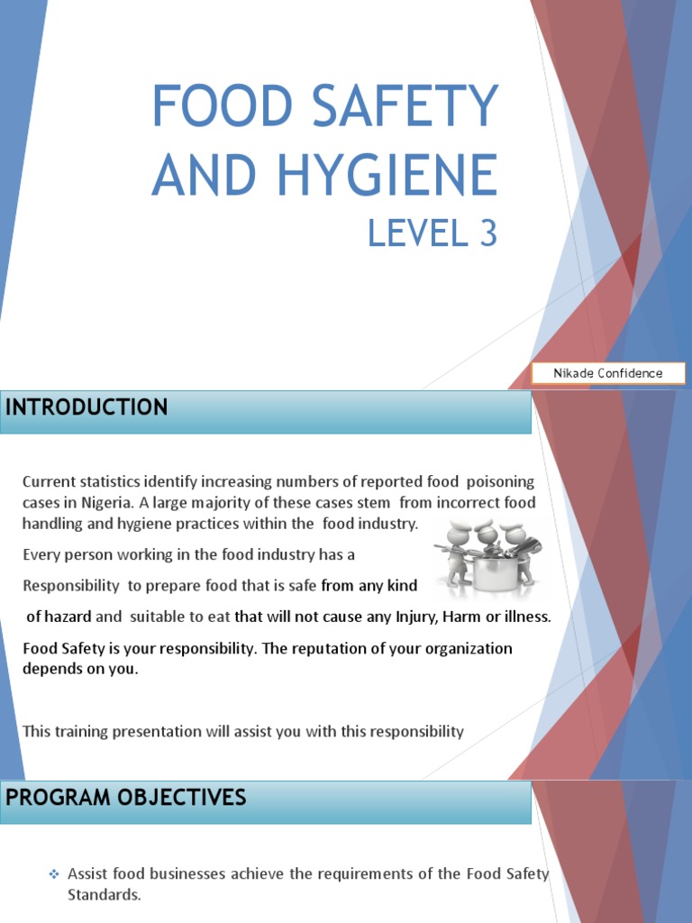 Food Safety And Hygiene: Level 3 | Food Safety | Hygiene