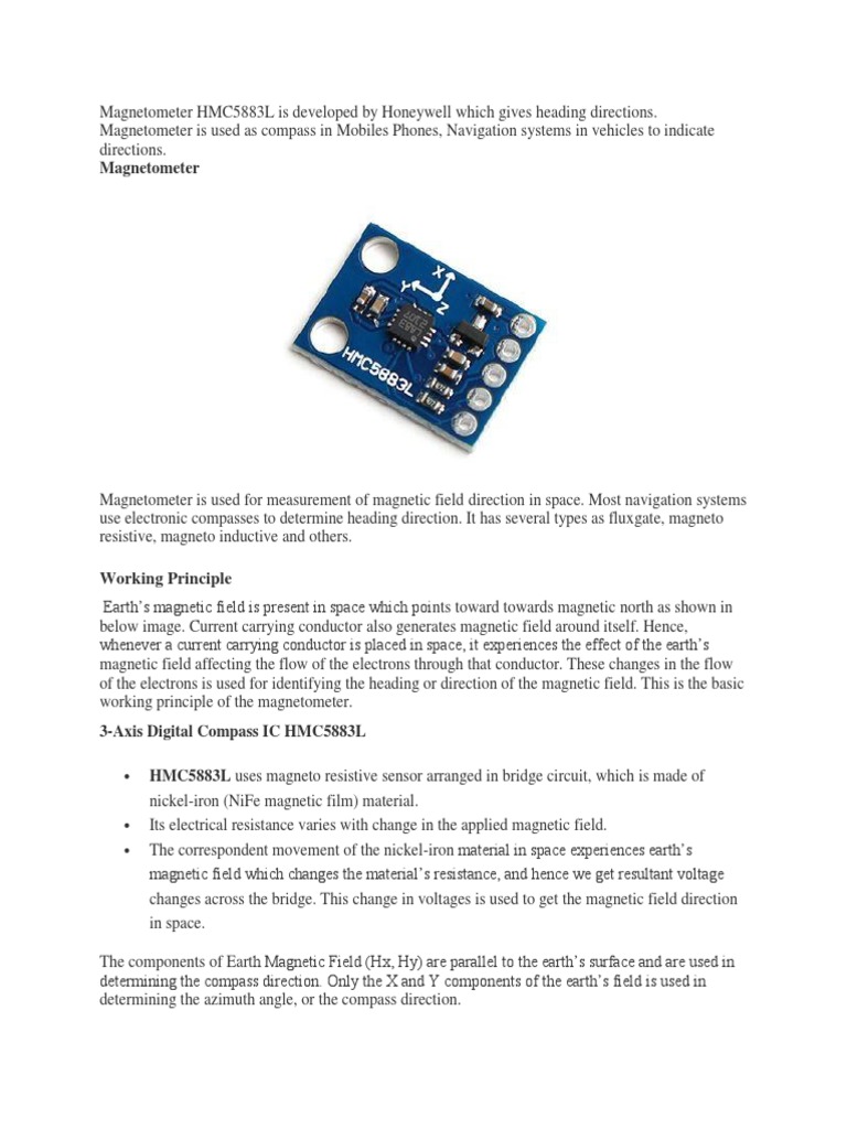 HMC5883L Magnetometer Overview | PDF | Magnetometer | Compass