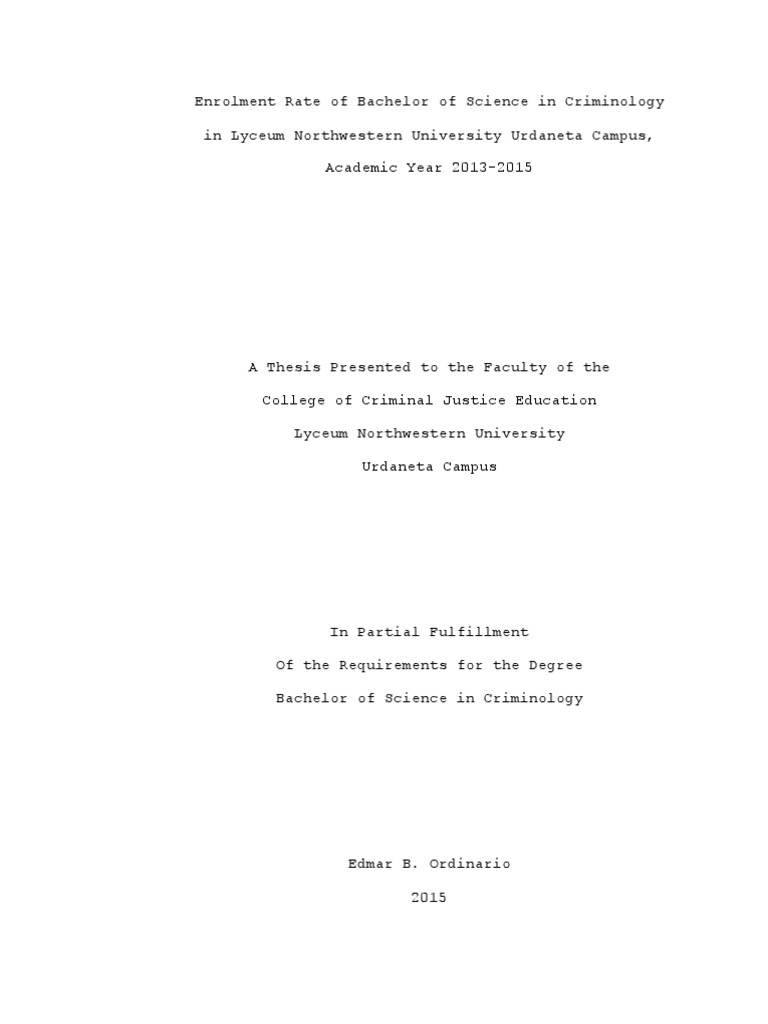 Thesis | PDF | Criminology | Thesis