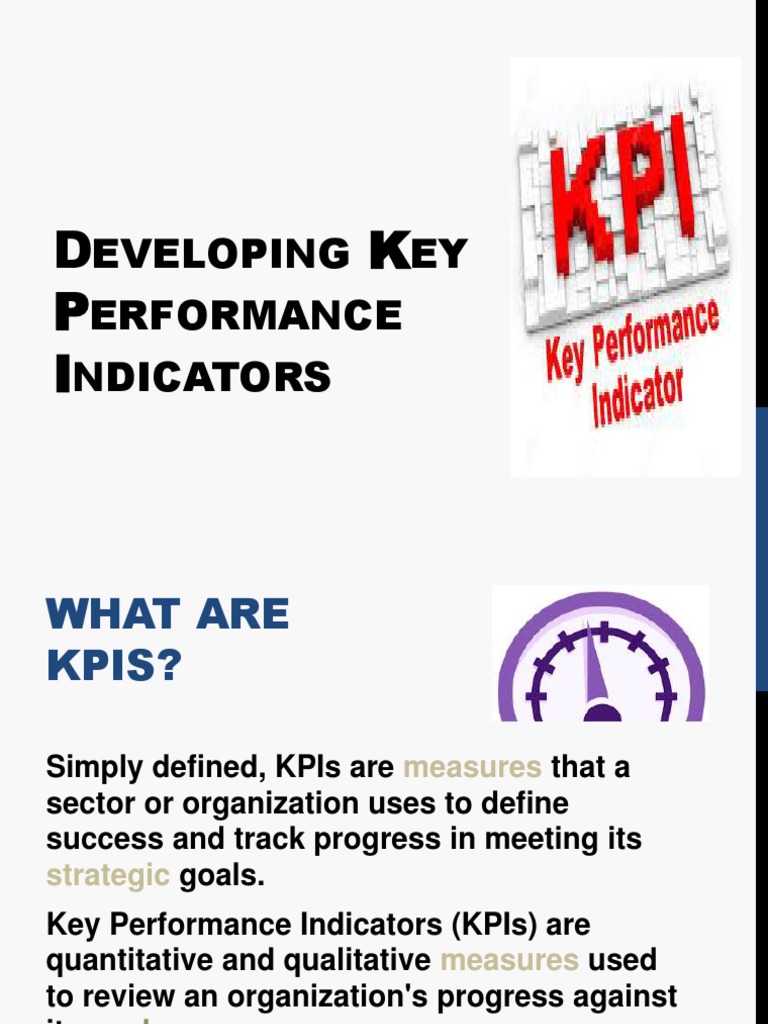 Developing Key Performance Indicators | PDF | Performance Indicator | Measurement
