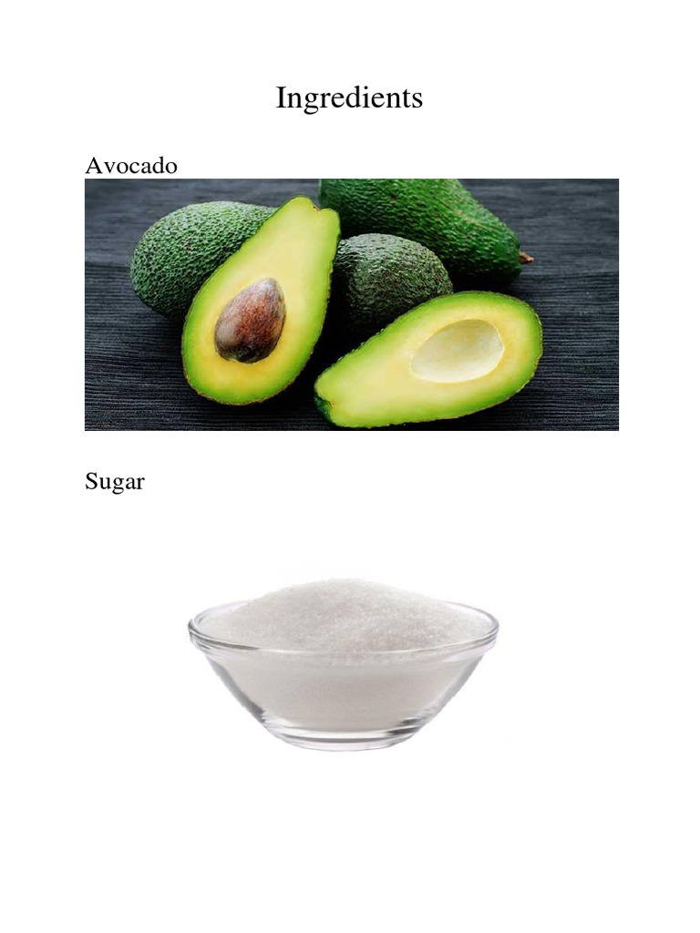 Ingredients: Avocado | PDF