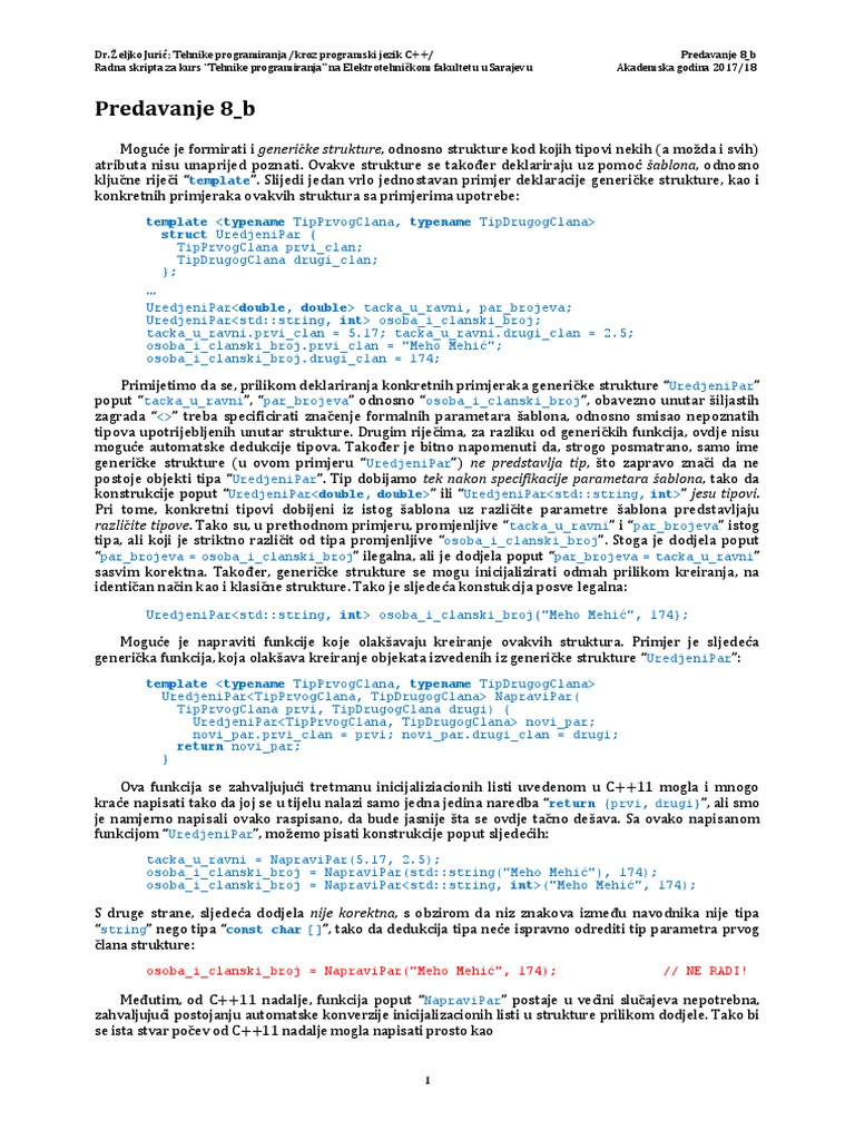 TP 2017-18 Predavanje 8 - B | PDF