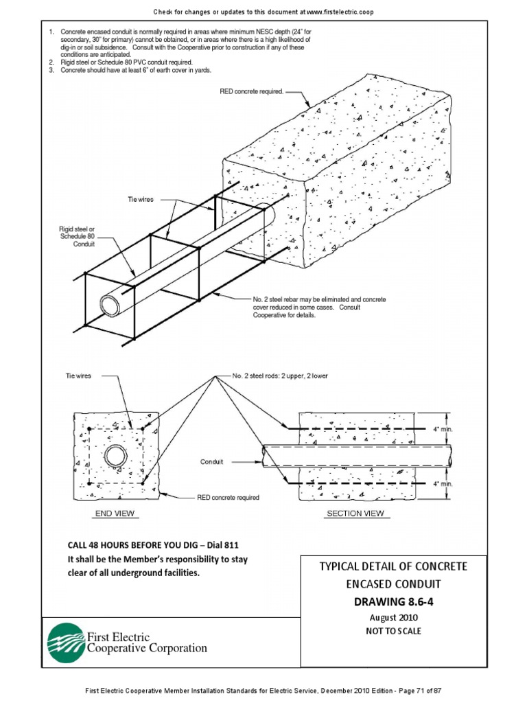 8 6 4 Details of Conduit Encased in Concrete | PDF