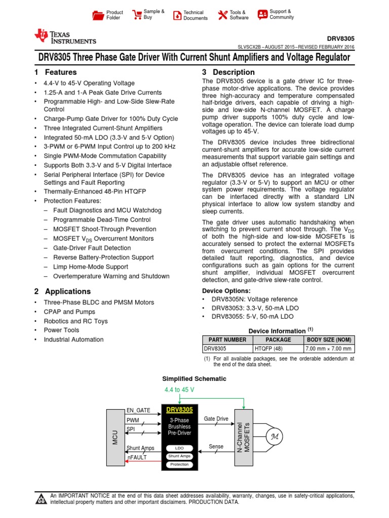 DRV 8305 | PDF | Amplifier | Electrostatic Discharge
