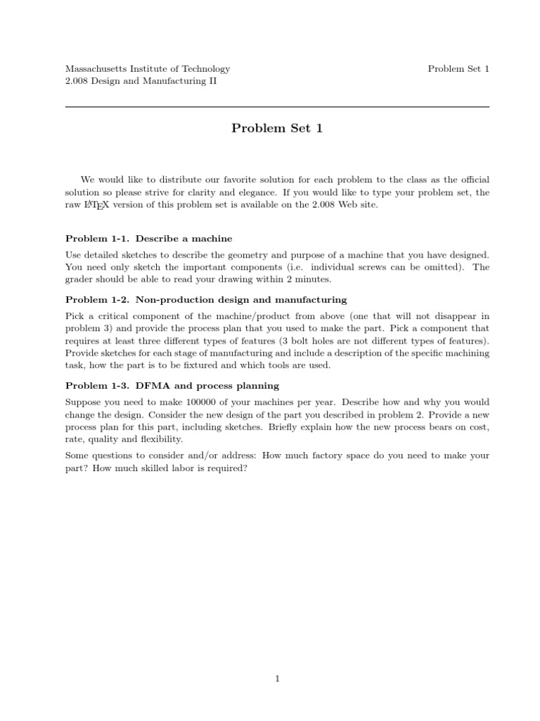 Problem Set 1 Pdf