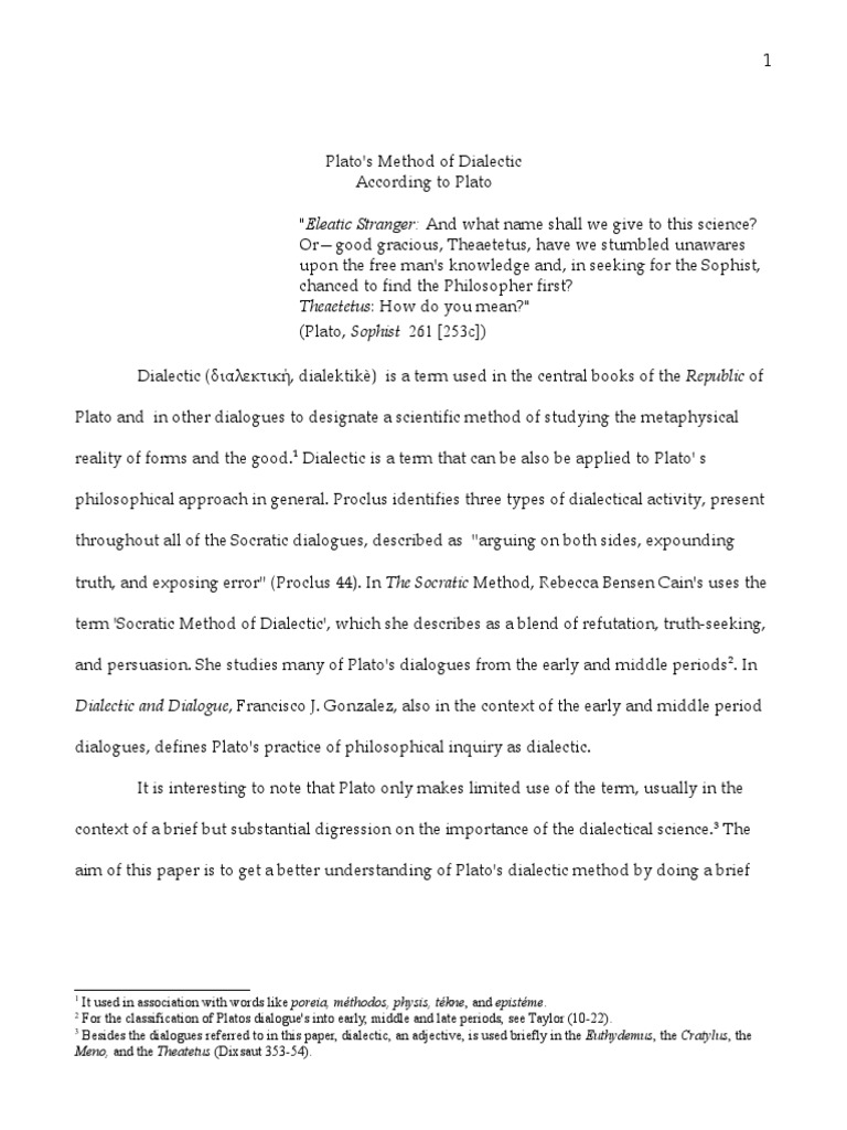 Platos Dialectical Method | PDF | Plato | Dialectic
