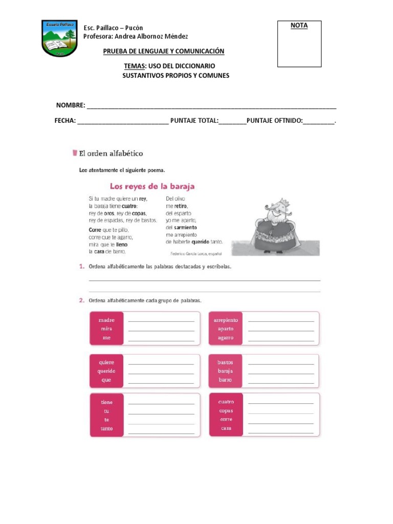 Guía Evaluada Lenguaje y Comunicación 3° 2019 | PDF