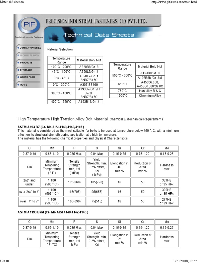 Bolts Material Selection | PDF | Ultimate Tensile Strength | Strength ...