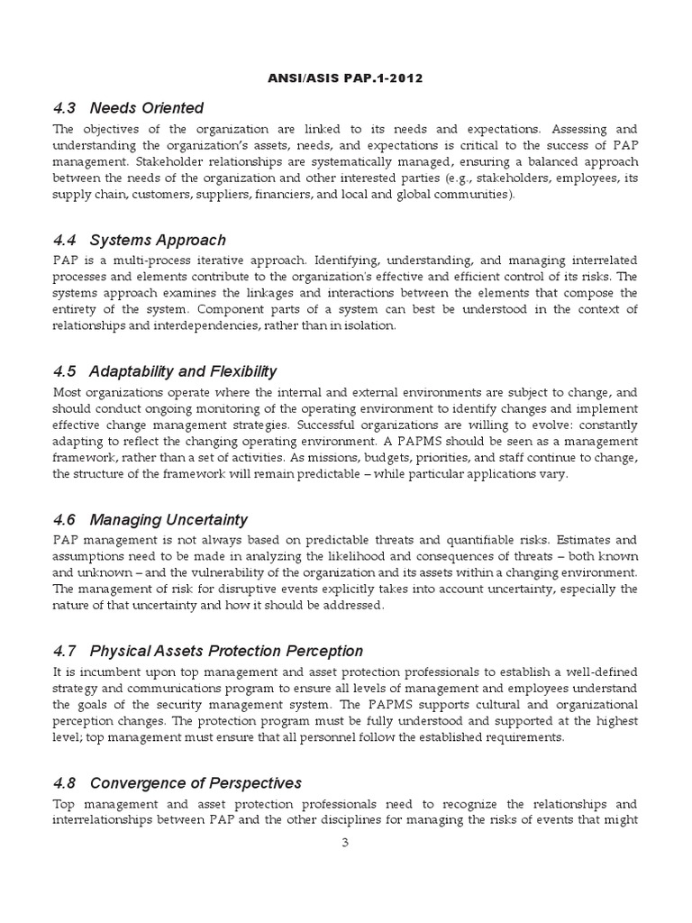 Security Management Standard - Physical Asset Protection ANSI - ASIS ...
