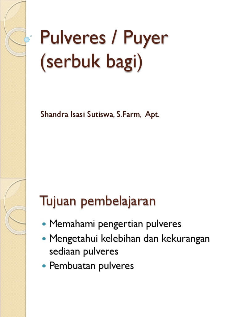 Pembuatan dan Analisis Resep Sediaan Pulveres | PDF