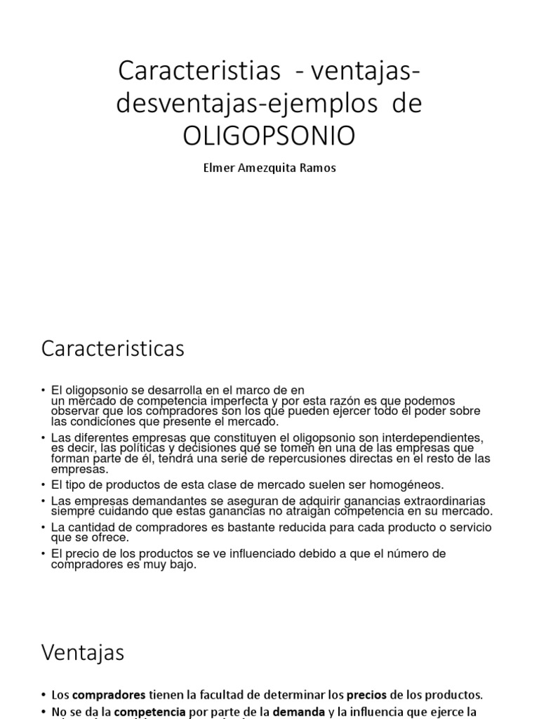 Características, ventajas y desventajas del oligopsonio y ejemplos de ...