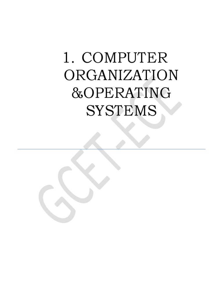 Computer Organization and Operating Systems PDF | PDF | Operating System | Computer Program