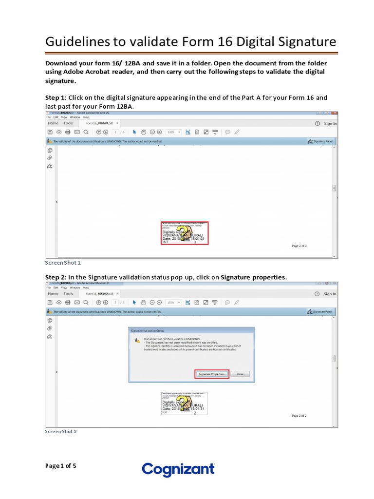 Guidelines To Validate Form 16 Digital Signature: Last Past For Your ...