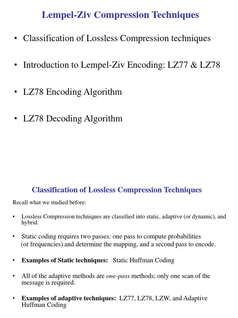 LZ78 | PDF | Algorithms And Data Structures | Encodings