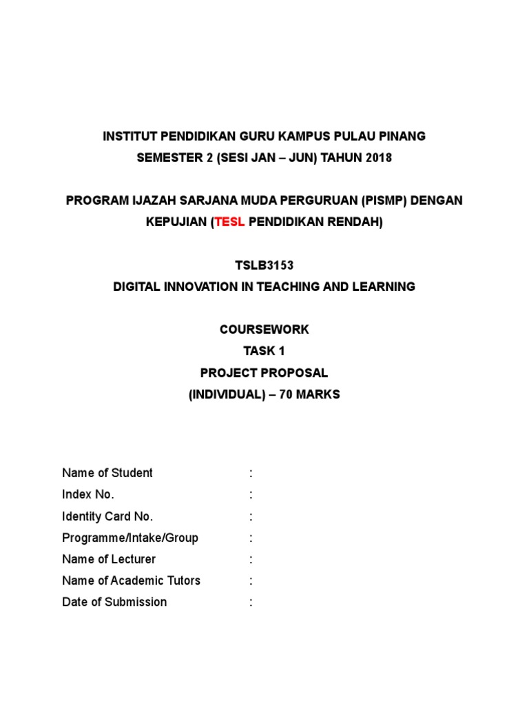 Contoh Proposal Projek Inovasi | PDF
