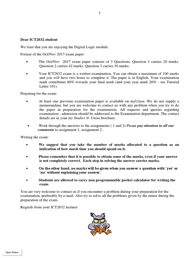 ICT2632 - ++oct+2017 - +information - PDF Digital Logic | PDF ...