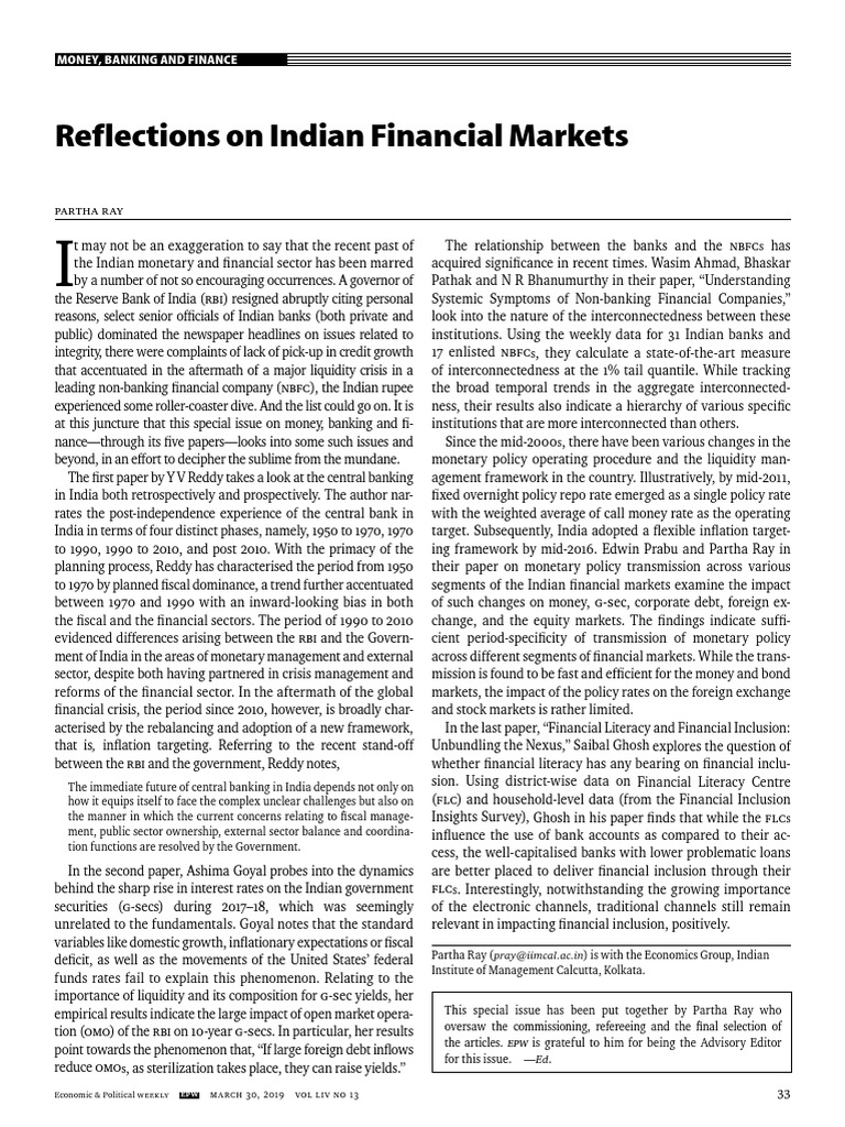 SA IV 13 300319 MB Intro Partha Ray | PDF | Reserve Bank Of India ...