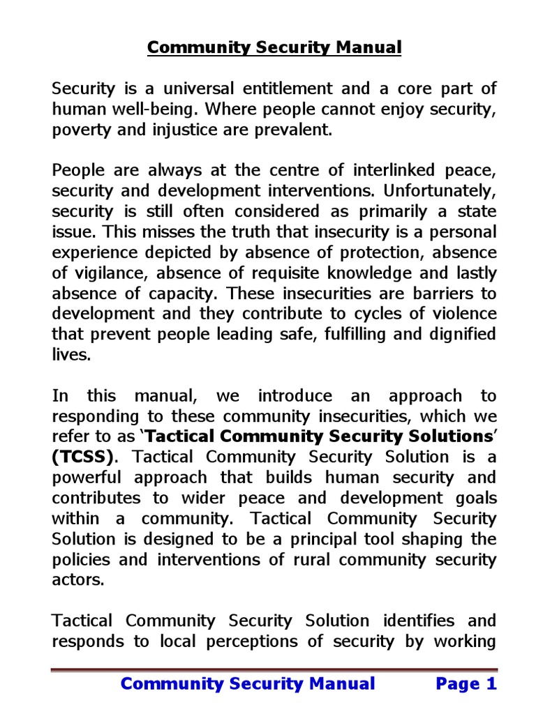 Community Security Manual | Download Free PDF | National Security ...