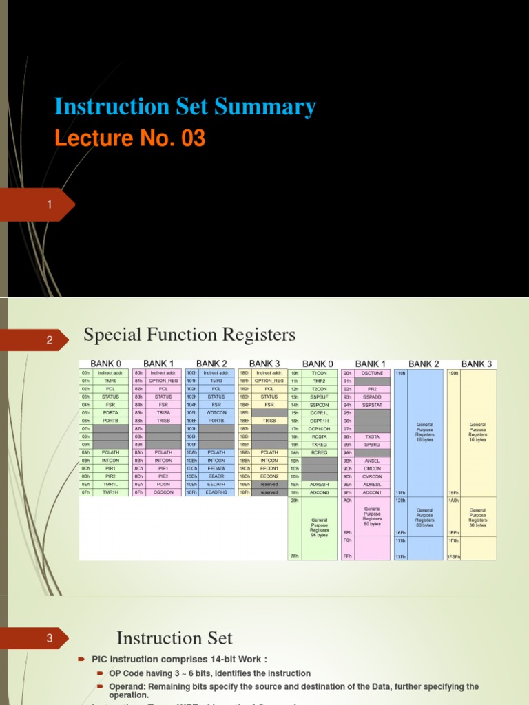 PIC Instruction Set Overview | PDF