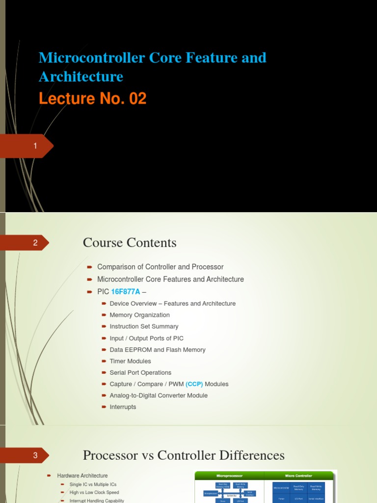 Lecture 02 - Microcontroller Core Features and Architecture | PDF | Microcontroller | Random ...