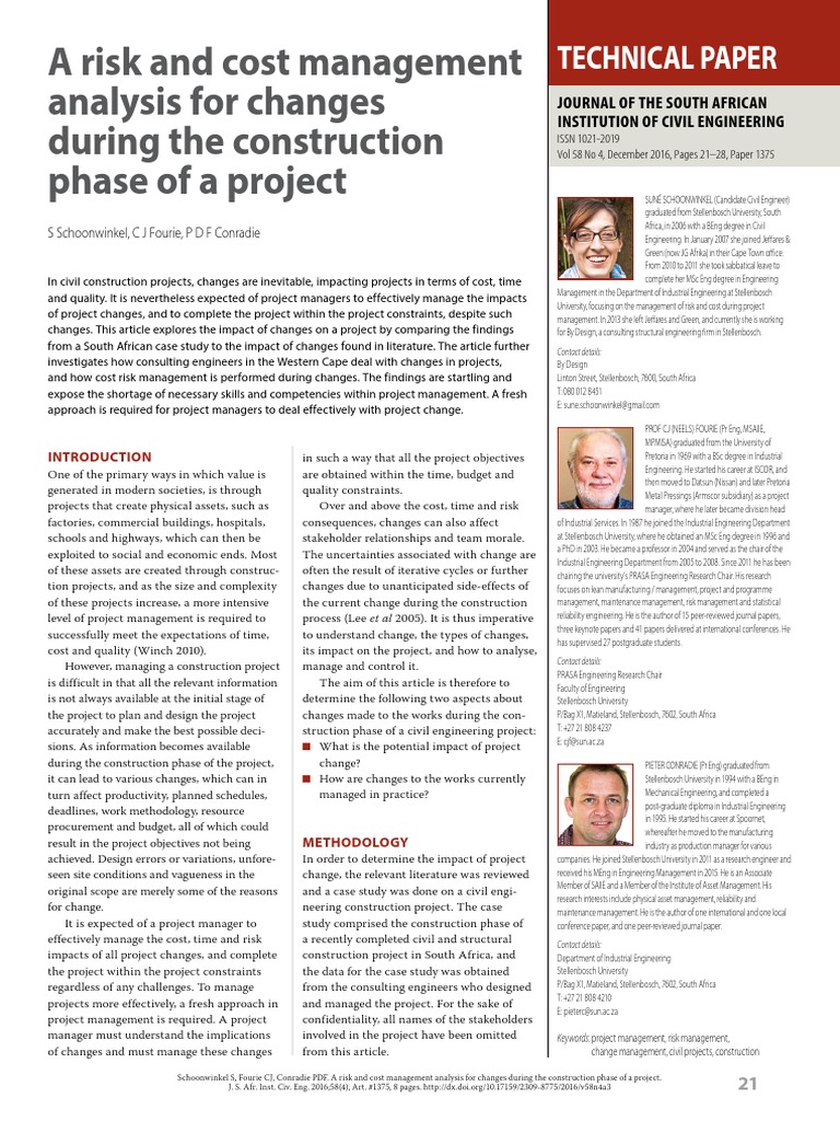 A Risk and Cost Management | PDF | Project Management | Risk